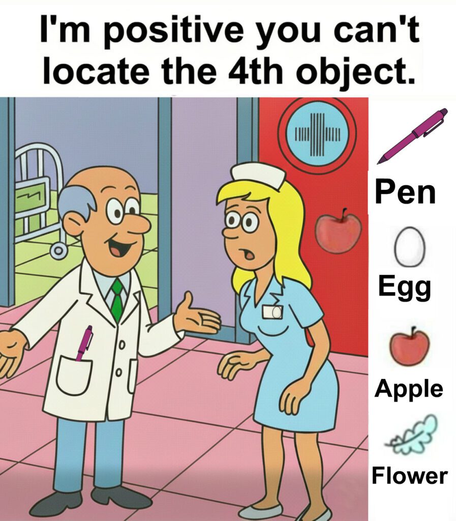 Find Pen, Egg, Apple, Flower. - STORIES