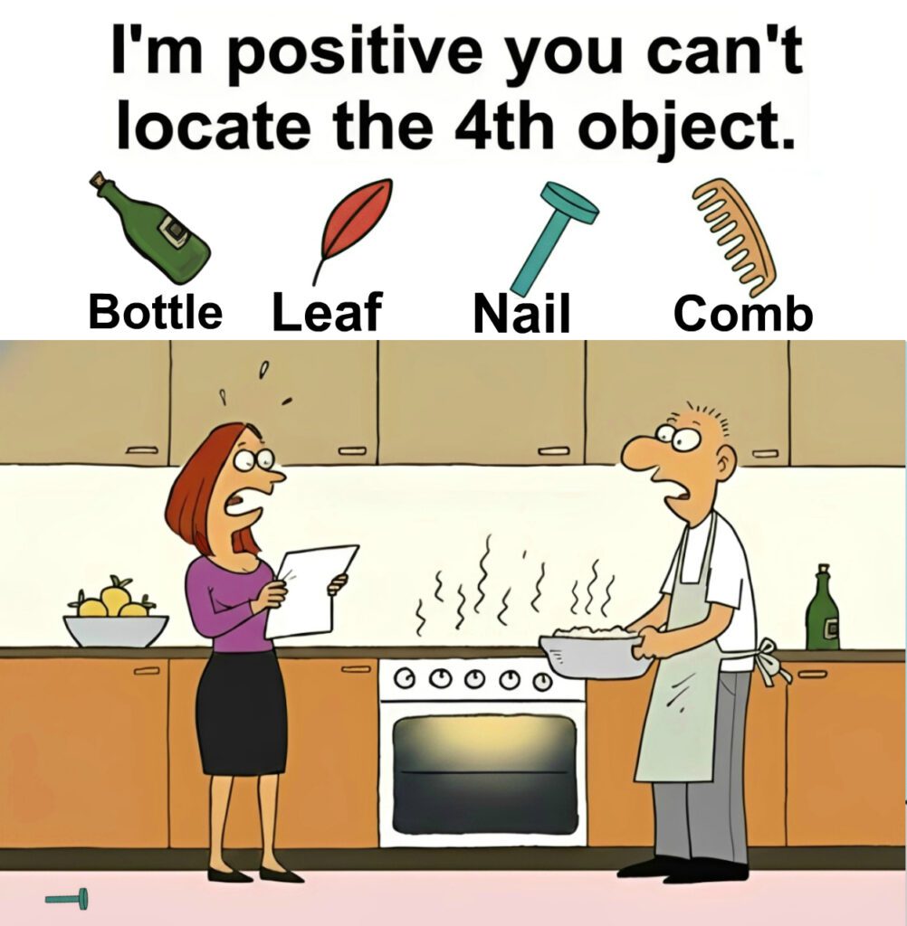 Find Bottle, Leaf, Nail, Comb. - STORIES