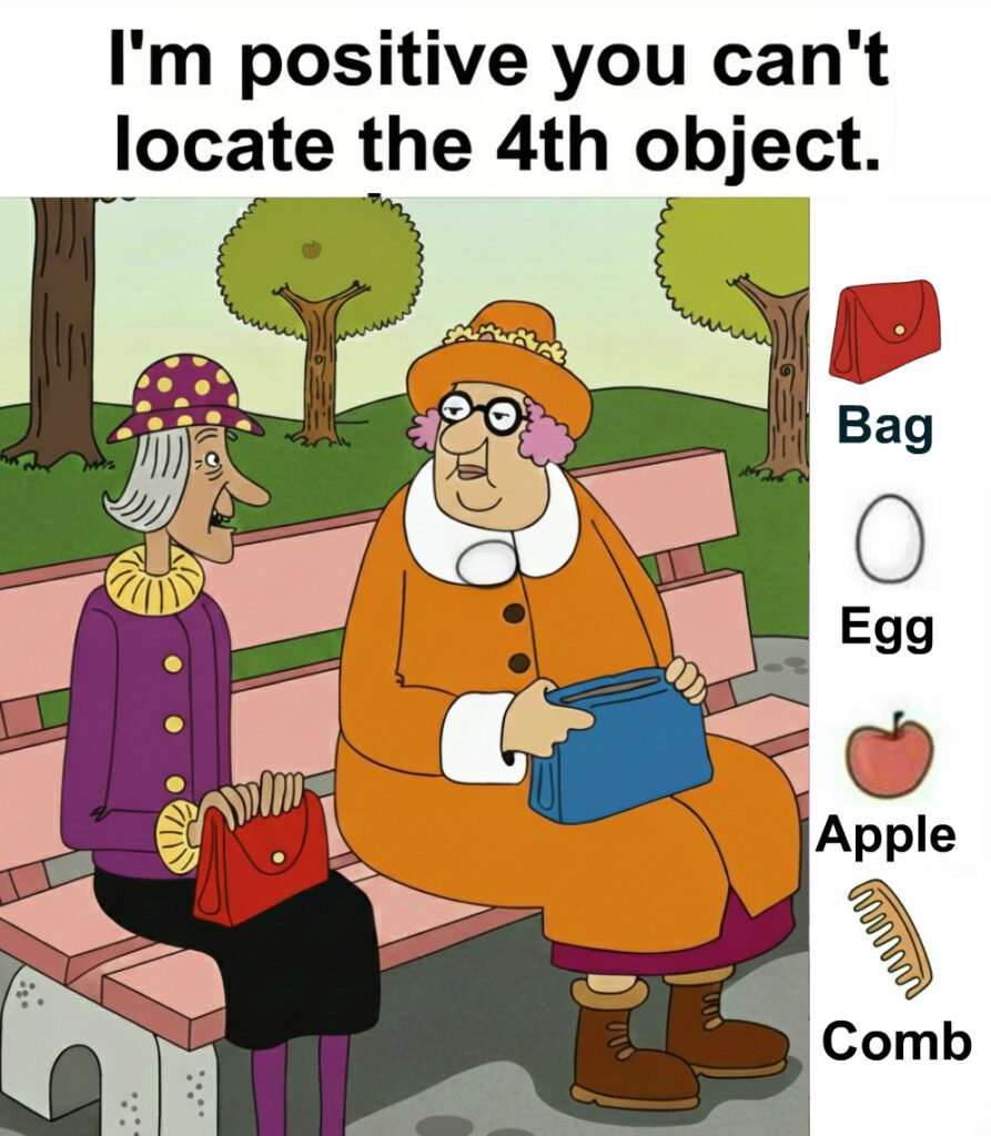 Find Bag, Egg, Apple, Comb. - STORIES