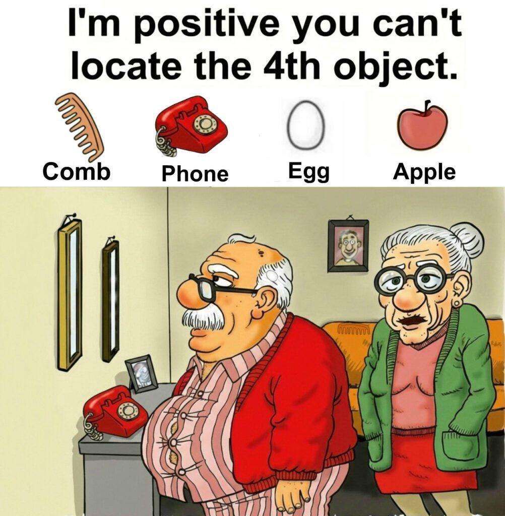 Find Comb, Phone, Egg, Apple. - STORIES